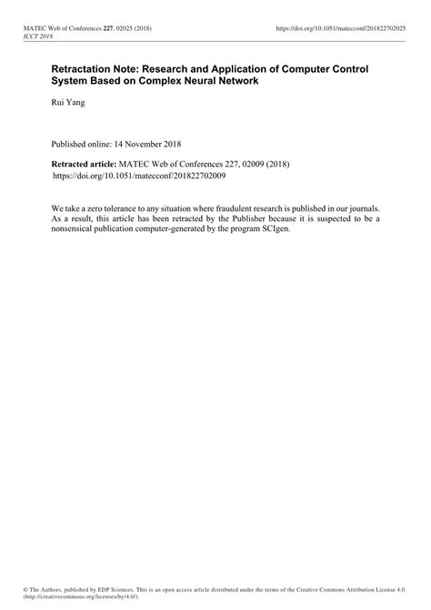 Pdf Retraction Note Research And Application Of Computer Control System Based On Complex