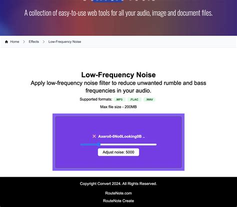 RouteNote Convert - Free low-frequency noise filter online - RouteNote Blog