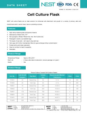 Fillable Online Nest Scientific Layer Cell Culture Flask Fax Email Print PdfFiller