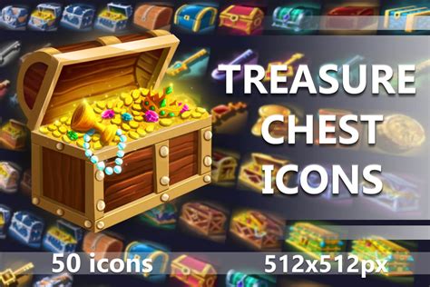 Treasure And Chest RPG Icons Download CraftPix Net
