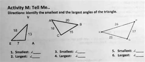 [get answer] activity m tell me directions identify the smallest