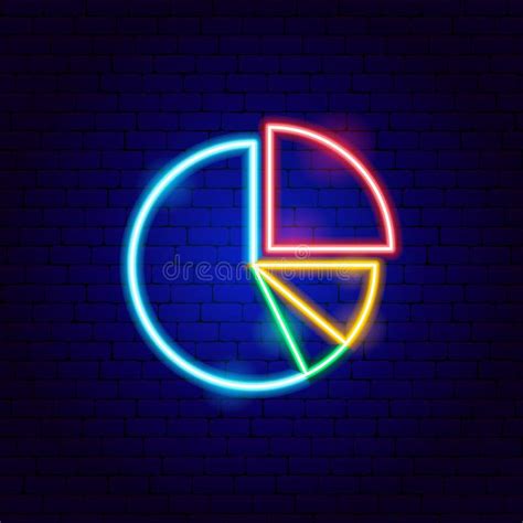 Pie Chart Graph Neon Sign Stock Vector Illustration Of Object 328517514