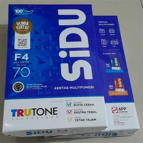 Kertas Hvs Sinar Dunia Sidu F4 70 Gram