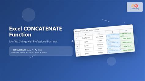 Excel Concat Function Complete Guide To Text Joining Formula Codelucky