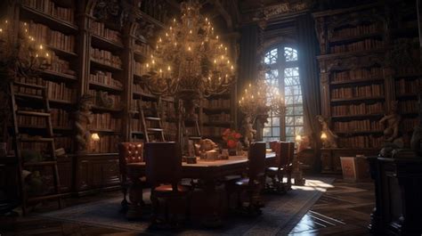 Premium Ai Image There Is A Room With A Table And Chairs In It Generative Ai