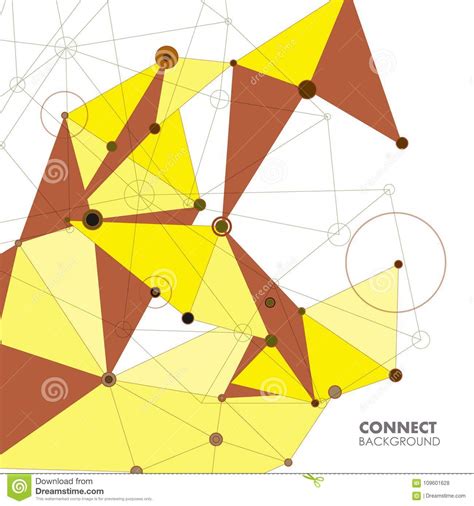 Abstract Polygonal With Connecting Dots And Lines Connection Science Background Stock Vector