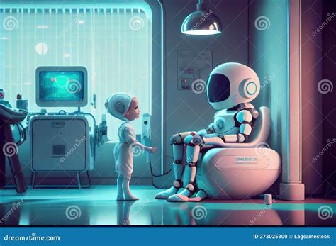 Nursing Care Robots Take Care Of Young Patient In Hospitals Medical Technology And Healthcare