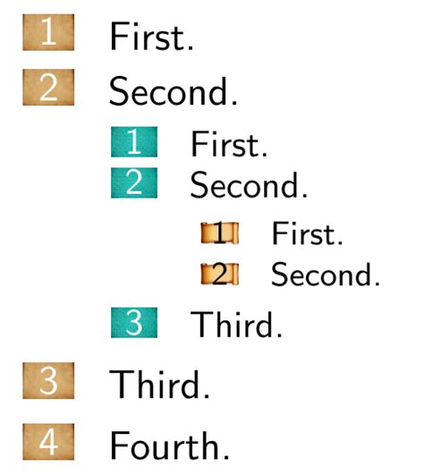 lists modifying enumerate items in beamer insert graphics while