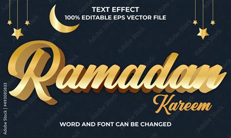 Editable 3d Text Effect With Ramadan Text Concept Ramadan Kareem