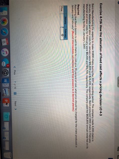 Solved Exercise 4 11a How The Allocation Of Fixed Cost