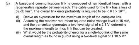 Solved C ﻿a Baseband Communications Link Is Composed Of