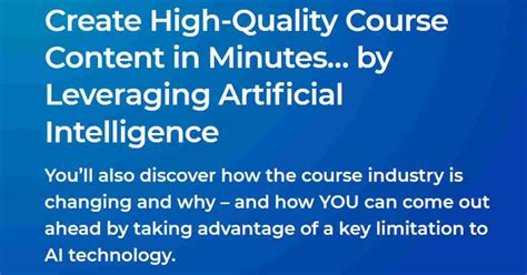 How To Create High Quality Course Content With Ai Free Class