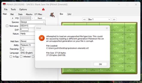 can t open save files in pkhex it s not locating them and i cant drag