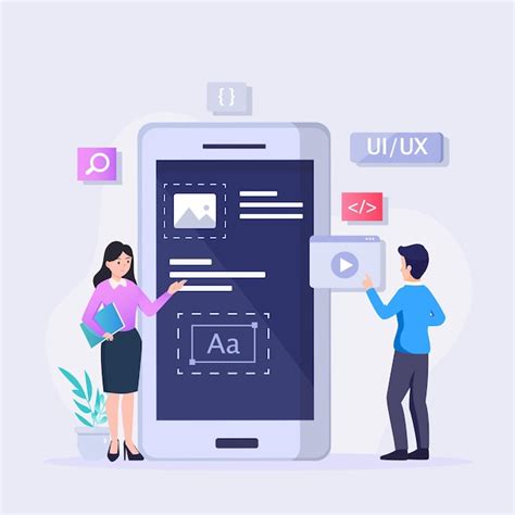 premium vector ui ux design creating an application design