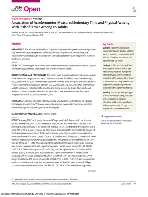Association Of Accelerometer Measured Sedentary Time And Physical Activity Among Us Pdf