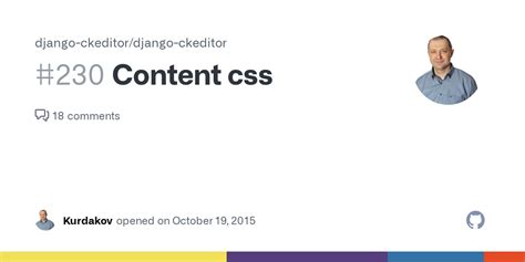 Content Css · Issue 230 · Django Ckeditordjango Ckeditor · Github