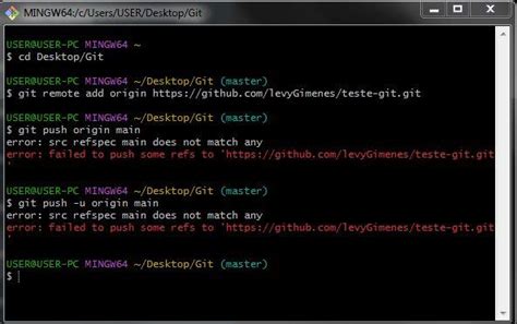 Seguindo a vídeo aula na hora de subir o arquivo pro GitHub aparece esse erro Git e Github