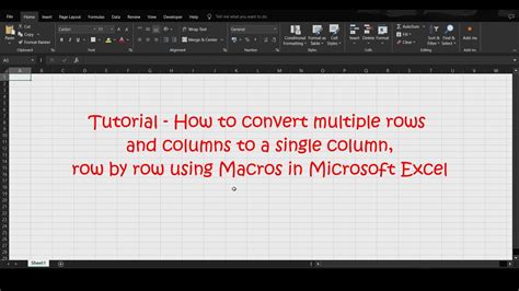 Tutorial How To Convert Multiple Rows And Column To A Single Column Row By Row In Microsoft