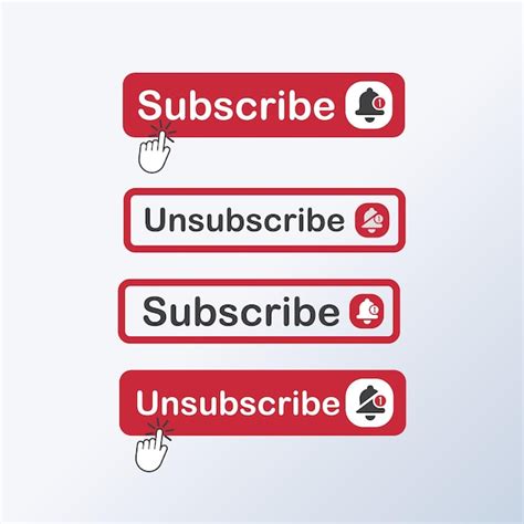 premium vector subscribe and unsubscribe button icon with bell on