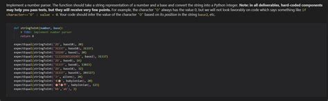 Solved Implement A Number Parser The Function Should Take A Chegg Com