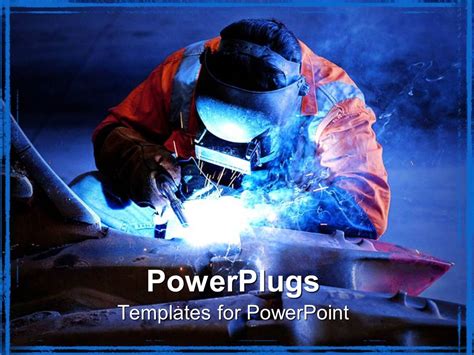 Powerpoint Template Mining Equipment Welding Done By An Engineer 17189