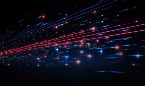 Abstract Background With Glowing Lines And Particles Stock Illustration