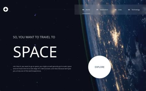 Frontend Mentor Space Tourism Website Coding Challenge Solution