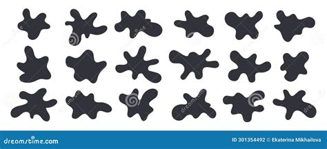Set Of Organic Blob Or Irregular Abstract Shapes Liquid Amoeba Forms
