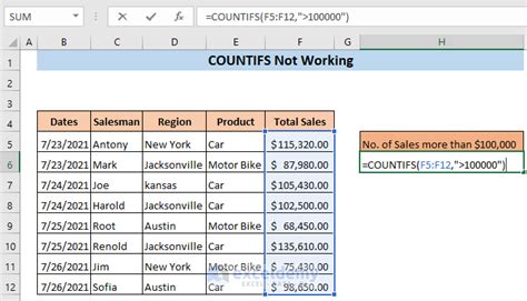 Excel COUNTIFS Not Working Causes With Solutions ExcelDemy