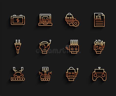 Set Line Robotic Robot Arm On Factory Battery Remote Control Smart Glasses Burned Out And