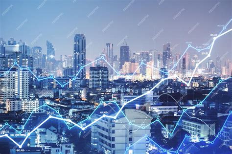 Premium Photo Big Data Visualization Concept With Glowing Digital Growing Graphs At Abstract