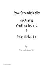 System Reliability1 2023 Pdf Power System Reliability Risk Analysis Conditional Events