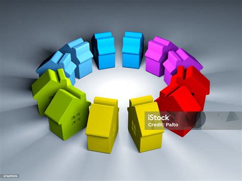 집의 화려한 숫자입니다 3 차원 일러스트 레이 션 건물 정면에 대한 스톡 사진 및 기타 이미지 건물 정면 건축 건축가 Istock