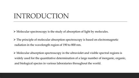 Uv Visible Spectroscopy Pptx