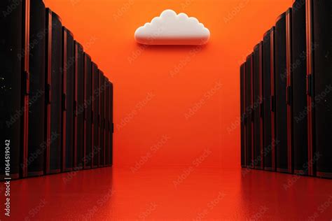 Virtualized Servers Floating In A Network Grid Showcasing Cloud Virtualization Virtualization