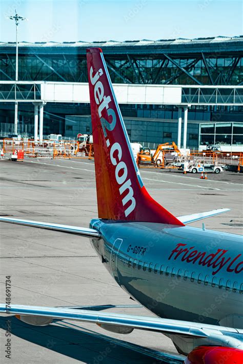 Jet2 Passenger Jet Jet2com Logo Jet2holidays Aircraft Tail Parked