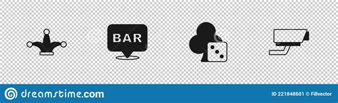 Set Joker Playing Card Alcohol Bar Location Game Dice And Security