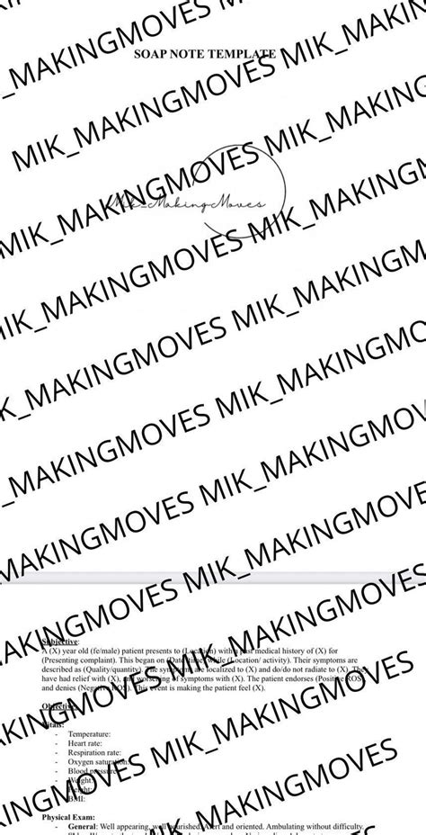 Soap Note Template Etsy