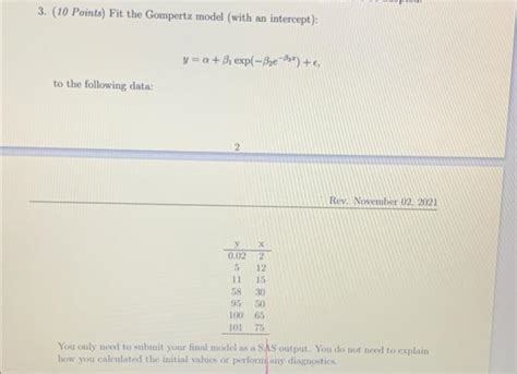 3 10 Points Fit The Gompertz Model With An