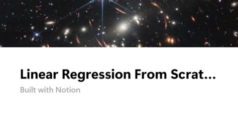 Gaurav Goyal On Linkedin Linear Regression From Scratch In Python Notion