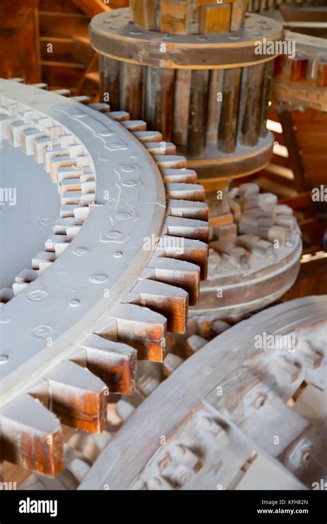 Close Up Of The Windmill Mechanics Stock Photo Alamy