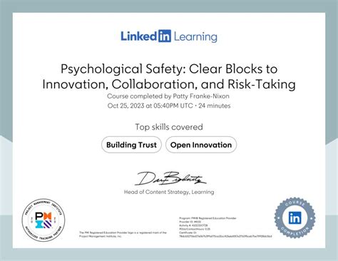 Patty Franke Nixon On Linkedin Certificate Of Completion
