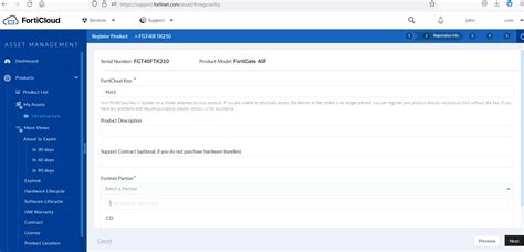 My Network Security Journal Register A Fortigate Next Generation Firewall In Forticloud