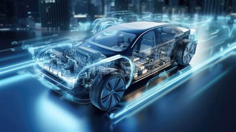 Hydrogen Fuel Cell Vehicle Illustrated In Operation Stock Illustration