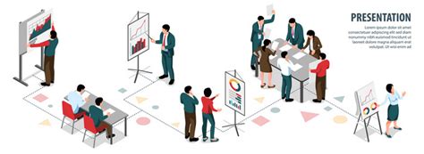 Presentation Isometric Horizontal Royalty Free Vector Image