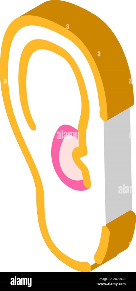 Otitis Disease Isometric Icon Vector Illustration Sign Stock Vector