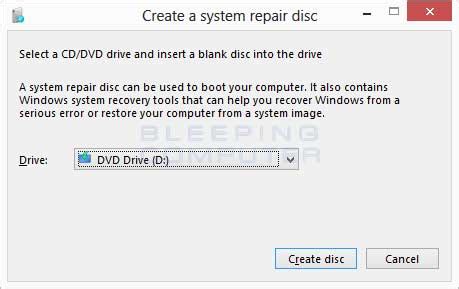 How To Create A Windows System Repair Disc