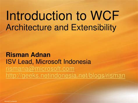 PPT Introduction To WCF Architecture And Extensibility PowerPoint Presentation ID