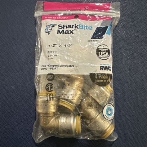 4 Pack Sharkbite 12 90 Degree Elbow 5 Inch Pex Copper Cpvc New