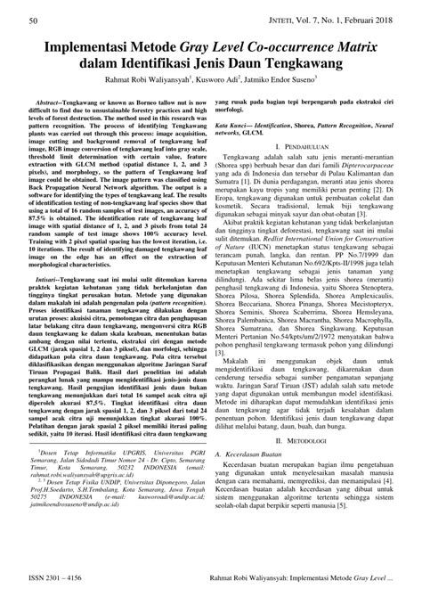 Pdf Implementasi Metode Gray Level Co Occurrence Matrix Dalam